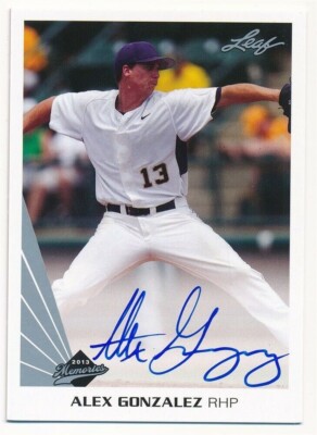 ALEX GONZALEZ 2013 LEAF MEMORIES RC ROOKIE ON CARD AUTOGRAPH SP AUTO F4 ...