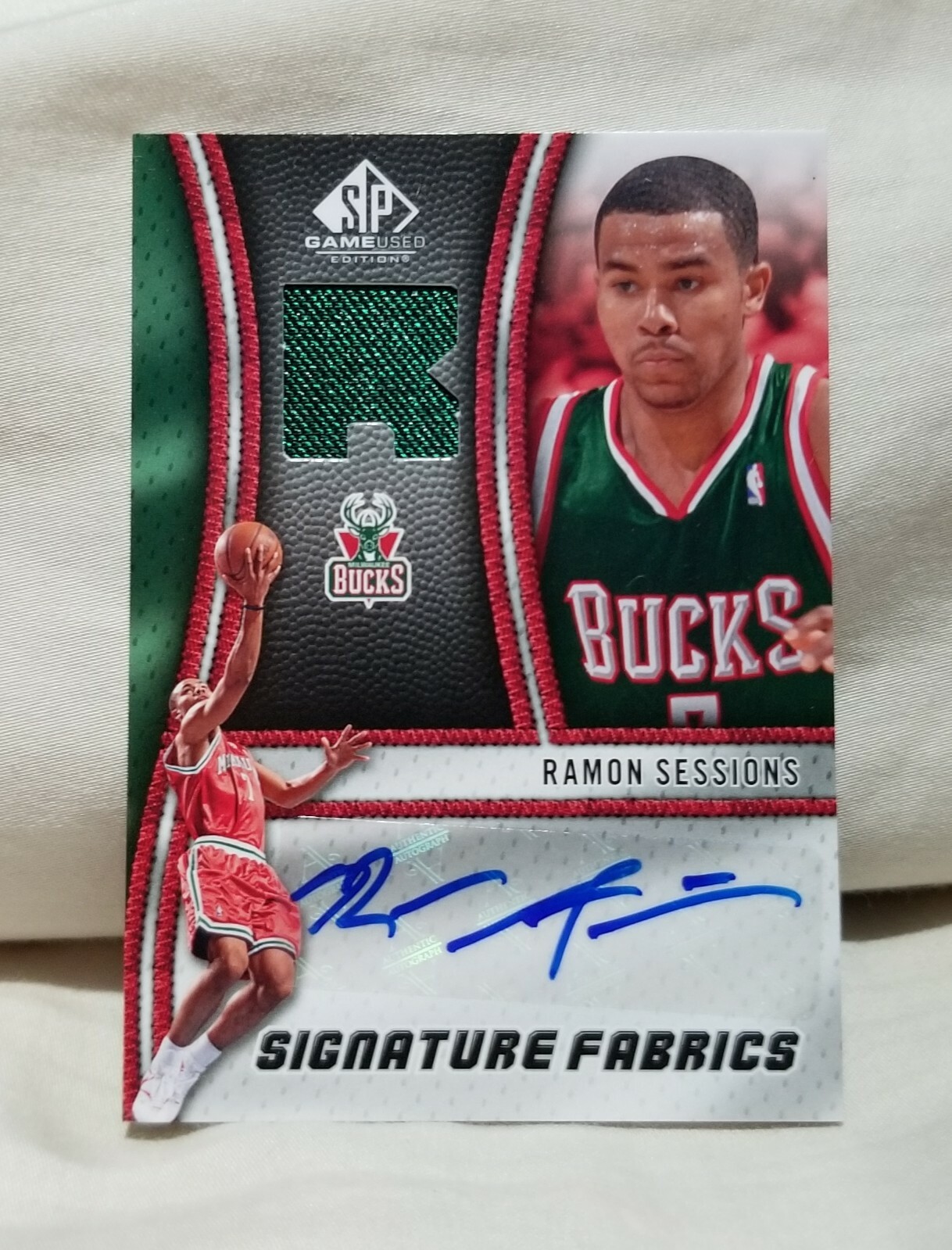 Autographed Ramon Sessions 2009-10 SP Game Used Signature Fabrics Card ...