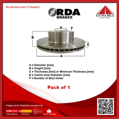 RDA Rear Slotted & Dimpled Disc Brake Rotor Solid 266mm - RDA644D | eBay