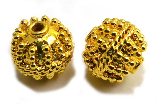 3 PCS 12MM BALI BEAD 18K GOLD PLATED JEWELRY MAKING BEAD 525 | eBay ...