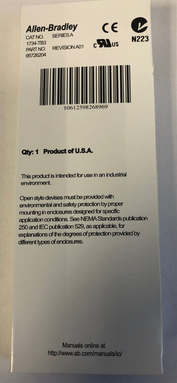 Allen Bradley 1734-TB3 POINT I/O Terminal Base Assembly With Warranty ...
