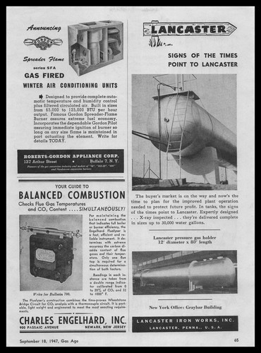 1947 Lancaster Iron Works Pressure Gas Holder Tanks Photos Pennsylvania ...