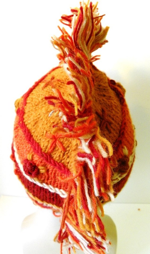 New Gorgeous Hand Knitted Mohawk Woolen Hat/Cap Hand Knitted in Nepal ...