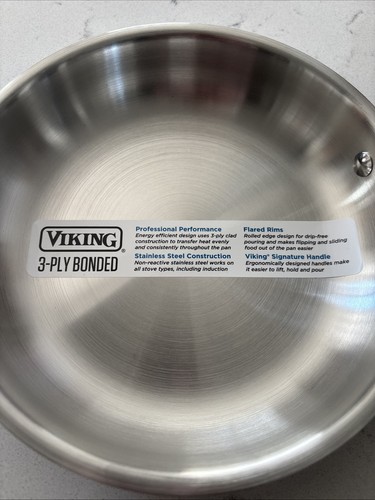 NEW VIKING 3-PLY Contemporary Bonded Stainless Steel Cookware 8" FRY ...