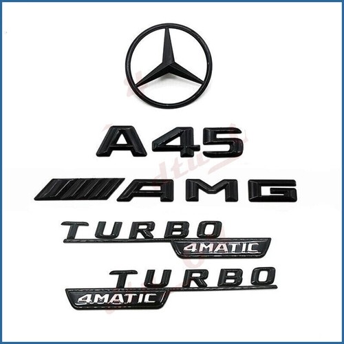 A45 AMG TURBO-4MATIC W176 Rear Star Gloss Black Emblem Badge For ...