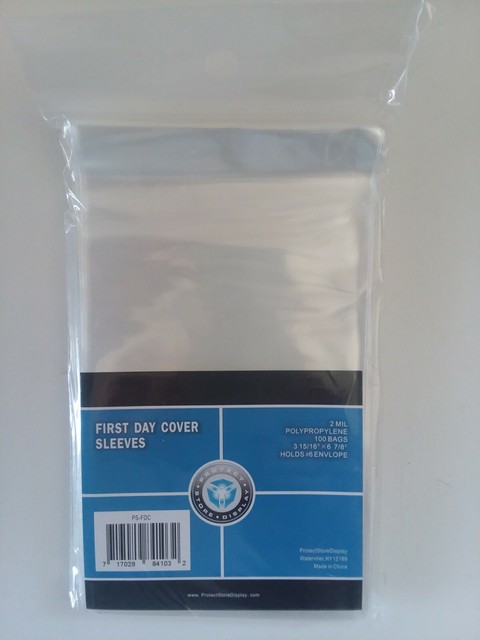 CSP First Day Cover Sleeves Package of 100 No PVC 3 15/16 X 6 7/8 for ...