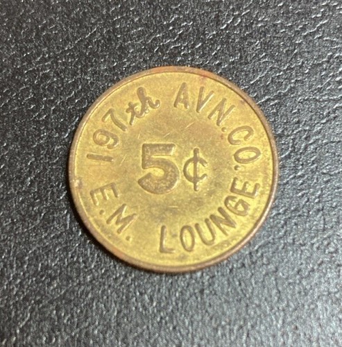 US MILITARY - TOKEN COIN - 5c - 197th AVN. CO. E.M. LOUNGE Vietnam War ...