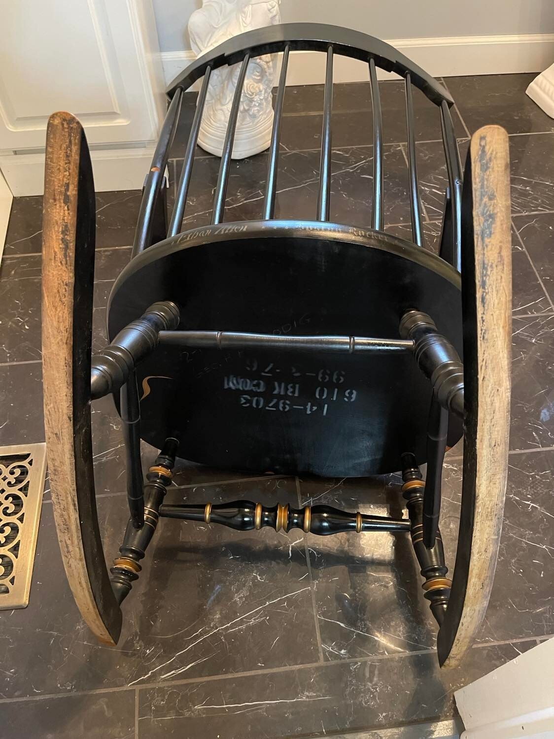 Ethan Allen Black Hitchcock Boston Rocker /Rocking Chair. | eBay