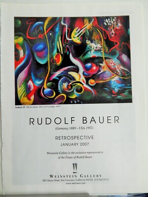 RUDOLF BAUER ART PIECES ORIG VTG 2007 ADVERTISEMENT, | eBay