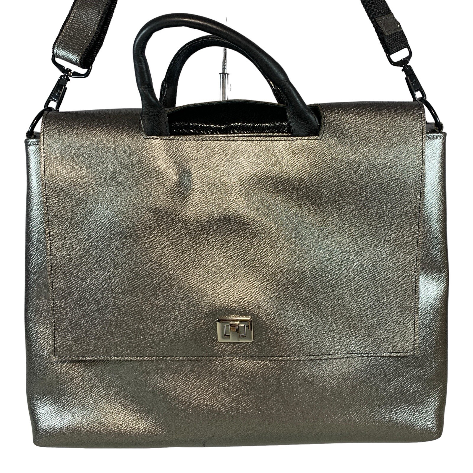 Kent Stetson Messenger Crossbody Shoulder Laptop Bag Travel Metallic ...