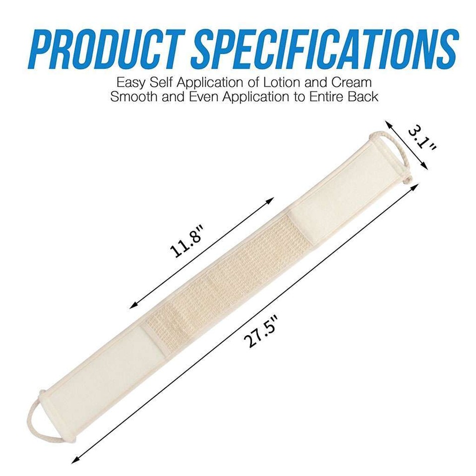 Back Scrubber Bath Shower Strap Loofah Spa Skin Brush Sponge Body ...