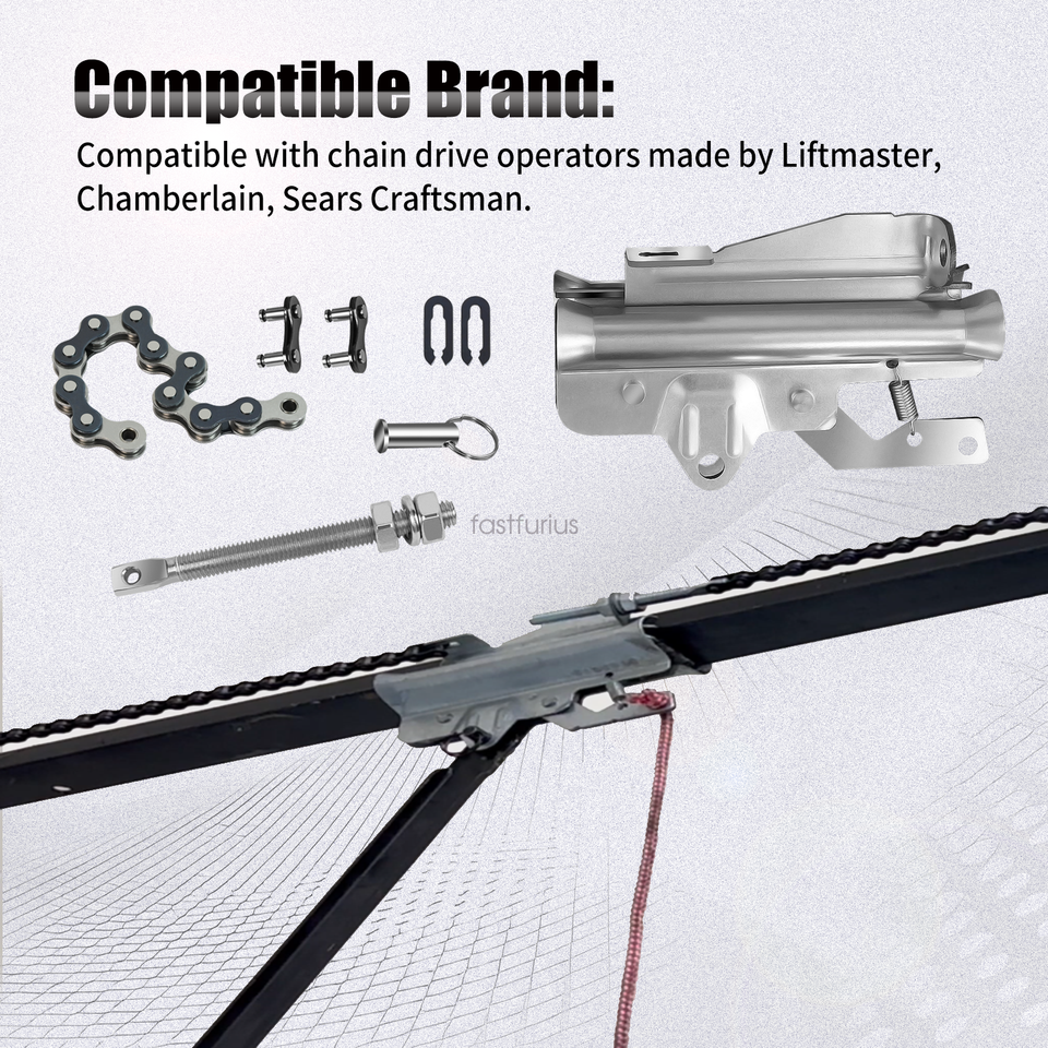 41A3489 Garage Door Openers Complete Trolley Assembly Chain Drive For ...