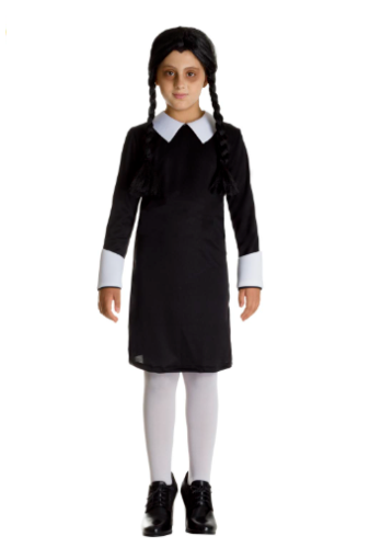 vestito costume di carnevale mercoledi famiglia addams serie tv ...