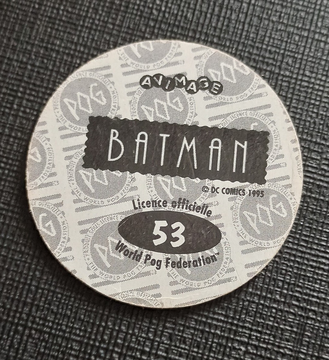 Pog BATMAN 53 DC COMICS 1995 Pogs Kini Kinis Slammers Caps Tazos Retro ...