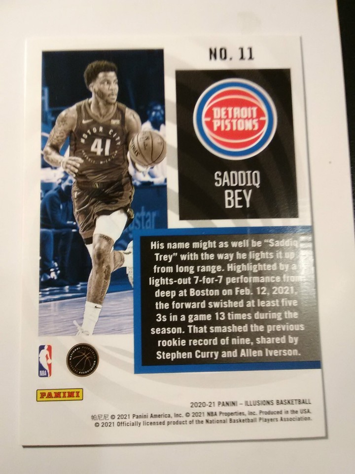 2020-21 Illusions Instant Impact Saddiq Bey RC #11 | eBay