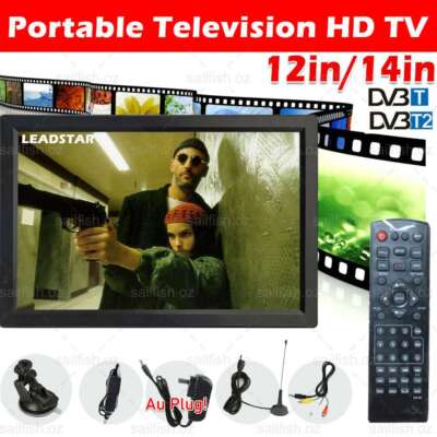 12/14"Inch 1080P HD Portable Digital TV 12V For DVB-T2 Player For ...