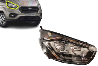 Front Headlight For Ford Transit Custom Headlamp O/S PROJECTOR 2019 ...