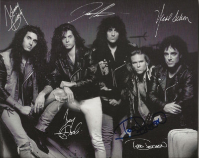 Todd Jensen of Hardline band REAL hand SIGNED Promo Photo COA Journey ...