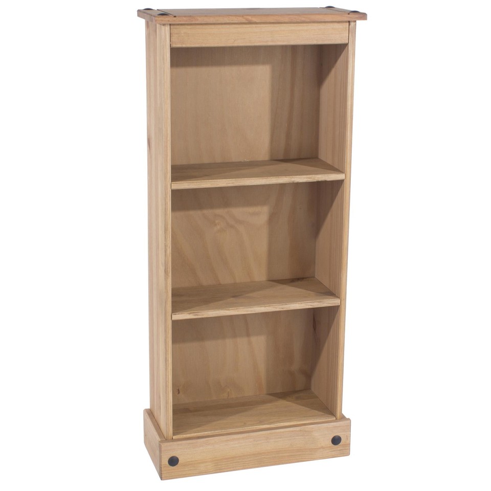 3 Tier Bookcase Narrow Display Shelving Storage Unit Solid Pine Wood Furniture | eBay UK