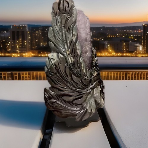 Natural amethyst hand carved Phoenix decoration wind spa healing ...