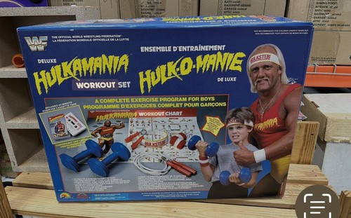 Vintage 1985 Deluxe HULKAMANIA LJN Workout Set WWF Hulk Hogan Factory ...
