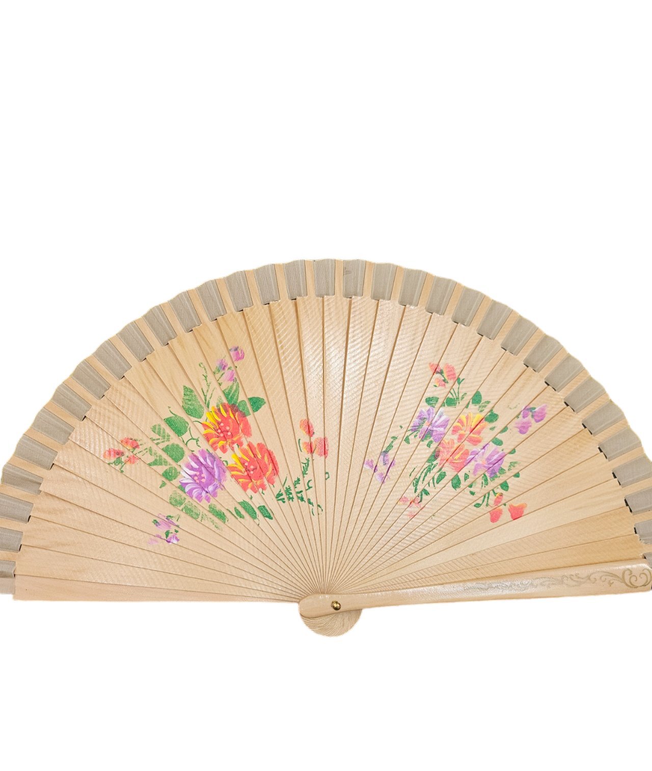 Vintage Inspired Spanish double Side Folding Bridgerton party Wood Fan ...