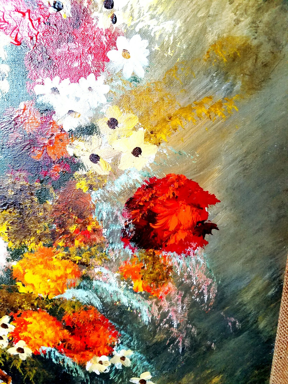 Mid century original Thomas Pell oil painting on canvas 46×36 Autumn ...