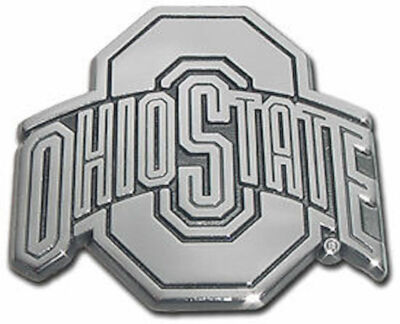 OHIO STATE OSU 3.25X3 CHROME EMBLEM ADHESIVE MEDALLION | eBay