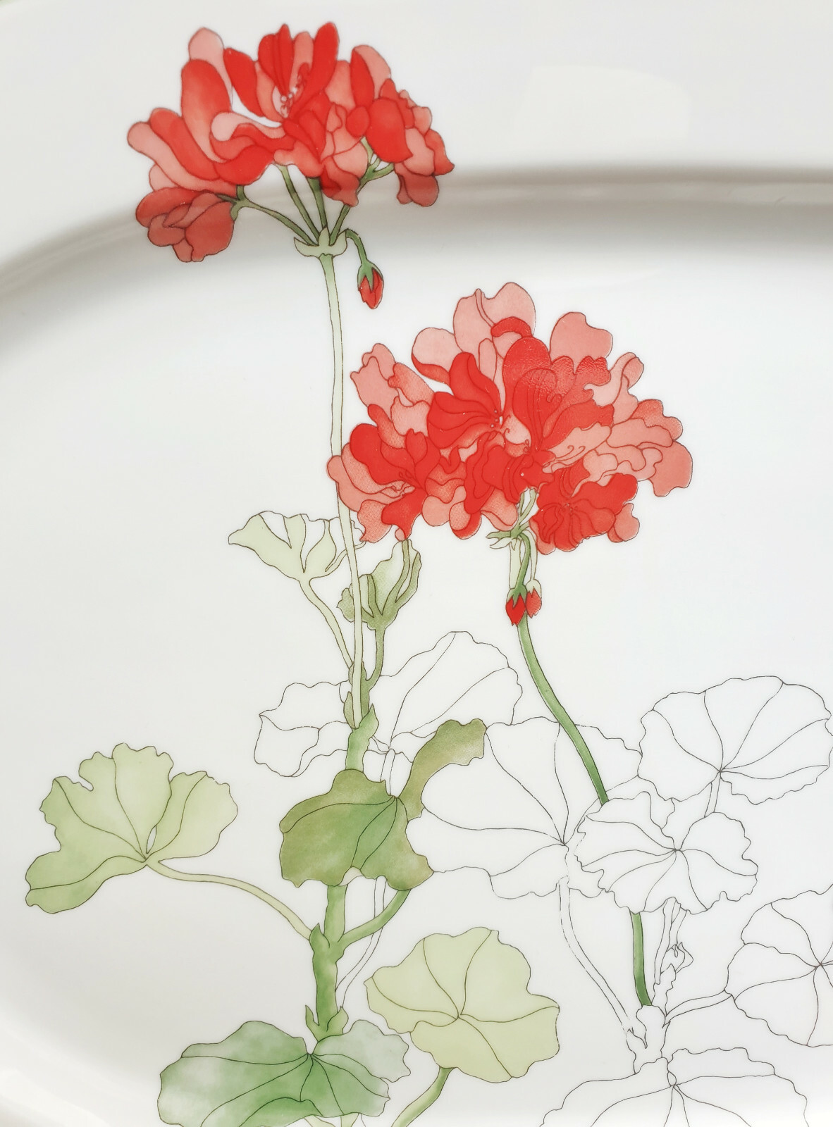 Block Spal Watercolors Geranium Large Oval Serving Platter Mary Lou ...