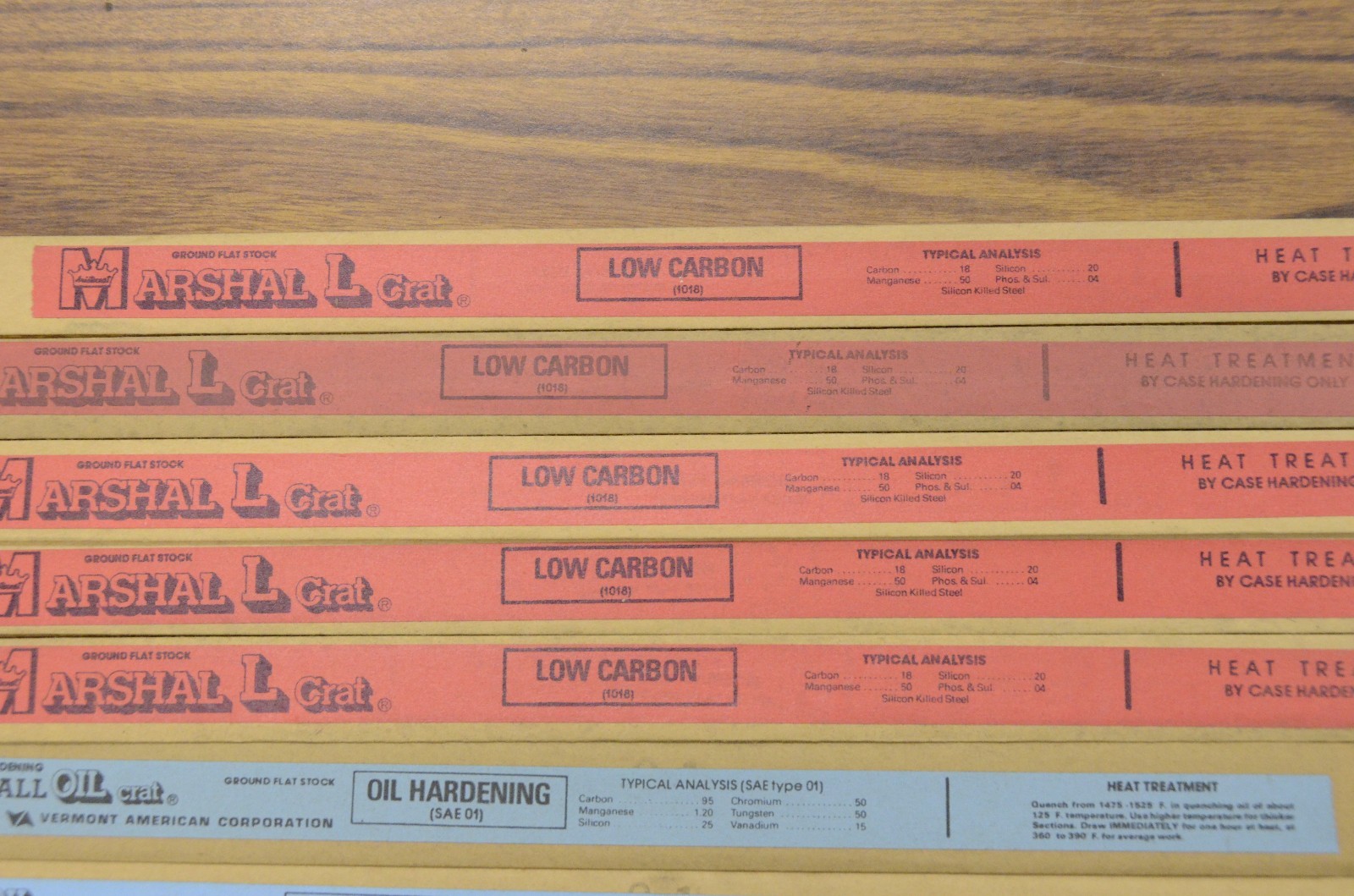 Precision Marshall Ground Stock 10 ITEMS 1/64 x 1/2, 5/64 x 1, 1/16 x 1 ...