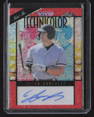 Jacob Gonzalez 2023 Leaf Vivid Technicolor Auto Autograph Red Mojo ...