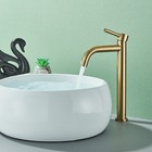 Brushed Gold Bathroom Sink Taps Tall Basin Vanity Mixer Tap Single ...