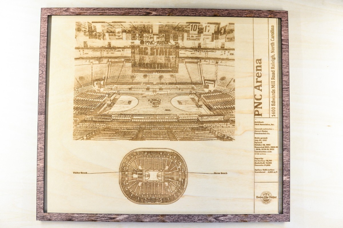 Pnc Arena Hockey Seating Chart PNC Arena Blueprint Wood Wall Hanging