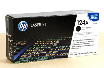 Genuine HP 124A (Q6000A) Black Toner Print Cartridge ~ New / Sealed | eBay