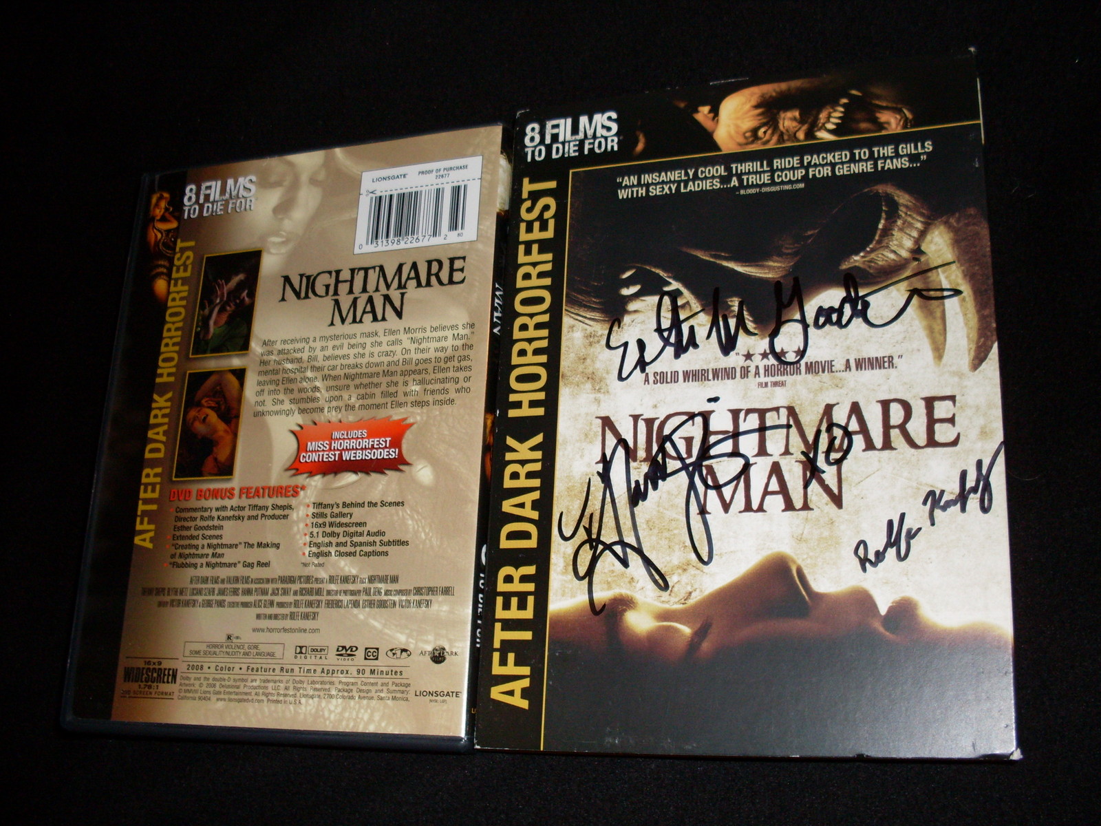 Nightmare Man DVD signed by Tiffany Shepis Rolfe Kanefsky Esther ...