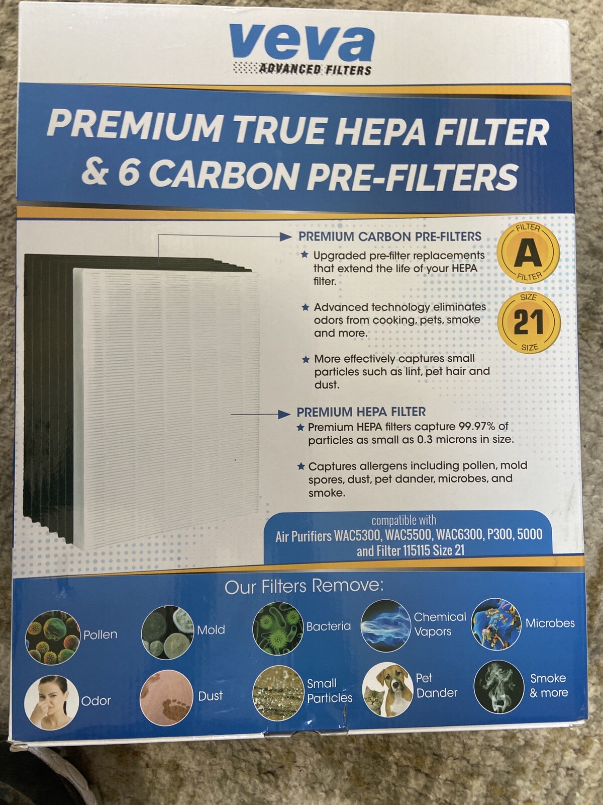 Veva Advanced Filters Premium True Hepa & 6 Filter Pre-Filter Type A ...