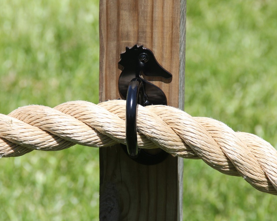 Seahorse Rope Fence Bracket Hardware, Nautical Rope Fence attachment ...