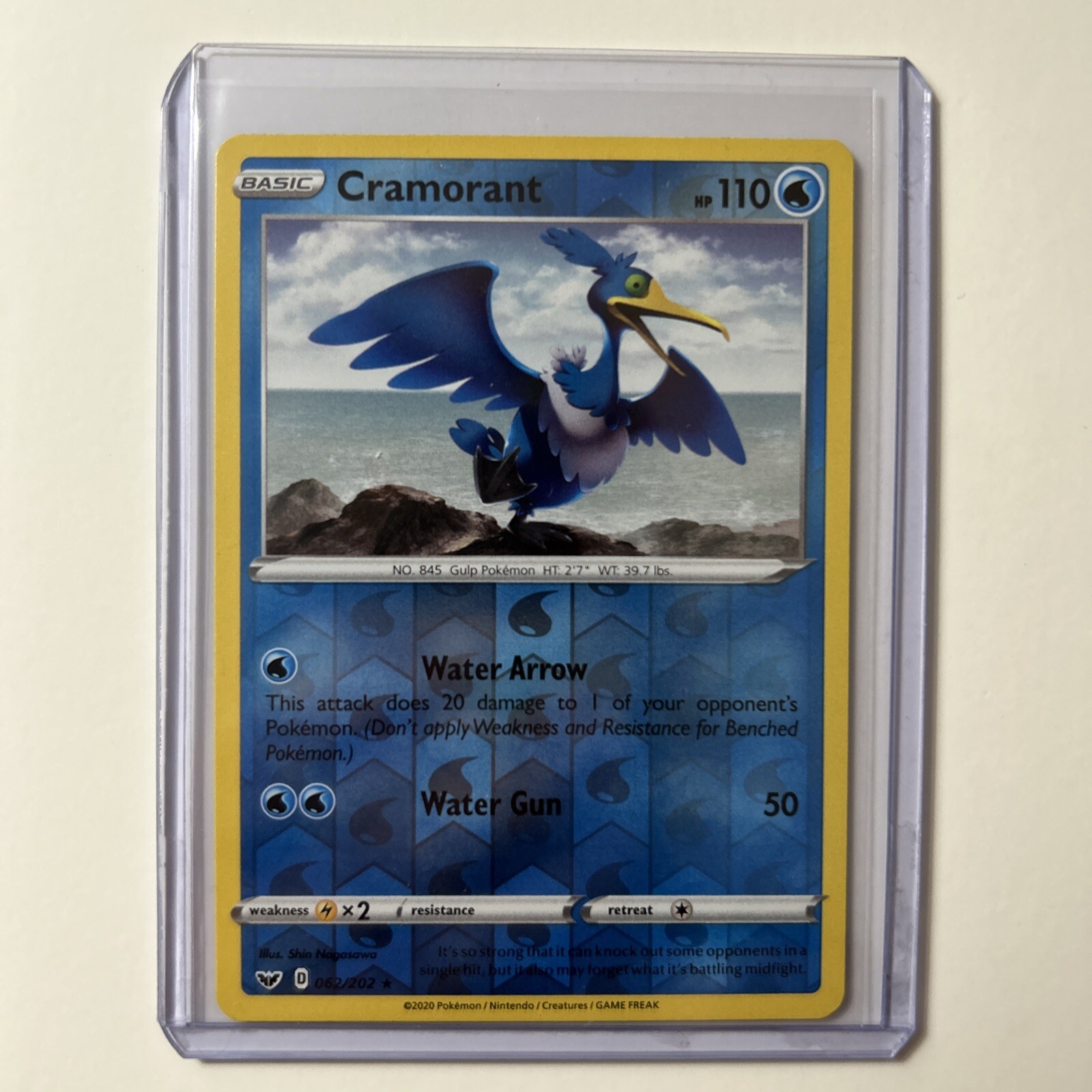 Cramorant 062/202 Reverse Holo Rare Pokémon Card 2020 Sword & Shield NM ...