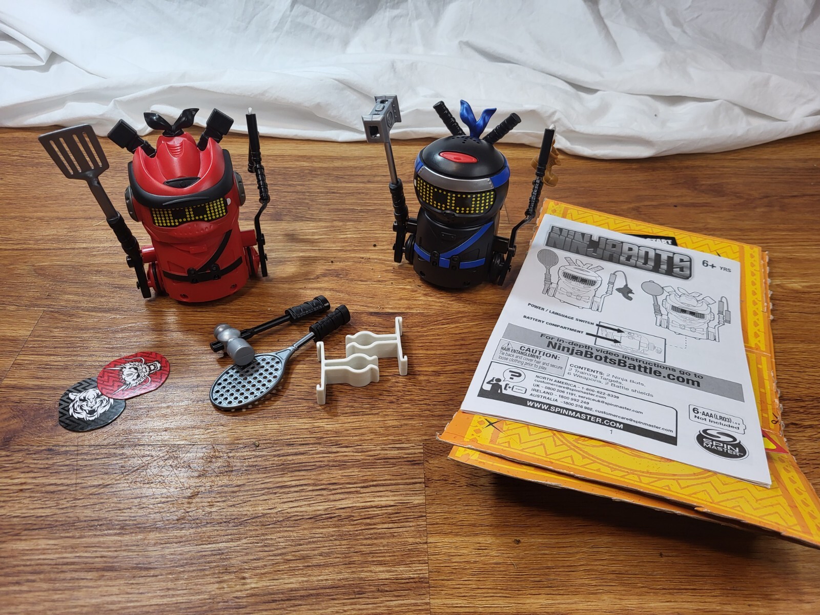 Ninja Bots Hilarious Red & Black Battling Robots Lot Of 2 | eBay