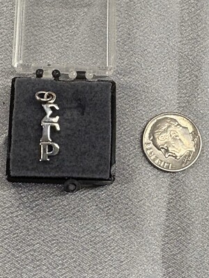 Sigma Gamma Rho Sterling Silver Lavalier Charm Pendant 19mm x 7mm NIB ...