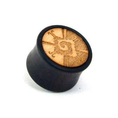 10 - 18 mm Ohr Piercing Plug Azteken Inka Maya Holz Hellbraun Flesh ...