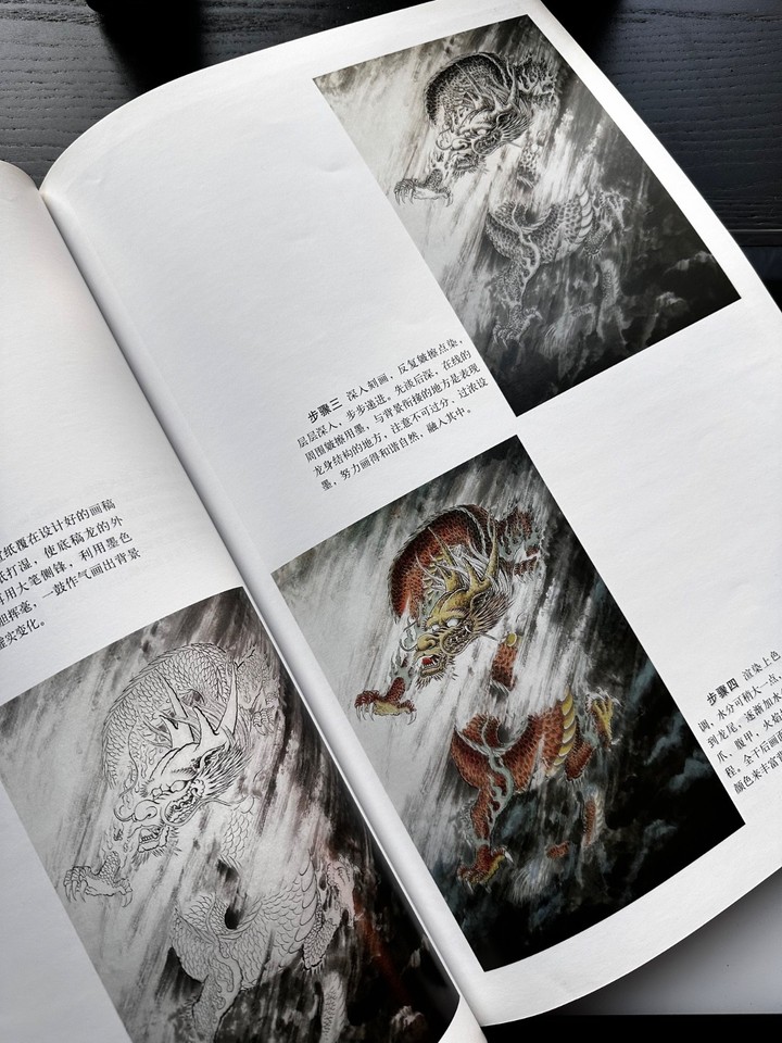 RARE Chinese painting DRAGONS book tattoo art reference Ryu Irezumi ...
