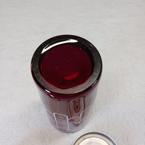 Rare HTF Vintage Ruby Red Glass Cocktail Shaker With Recipes MCM 2 Piece Top | eBay