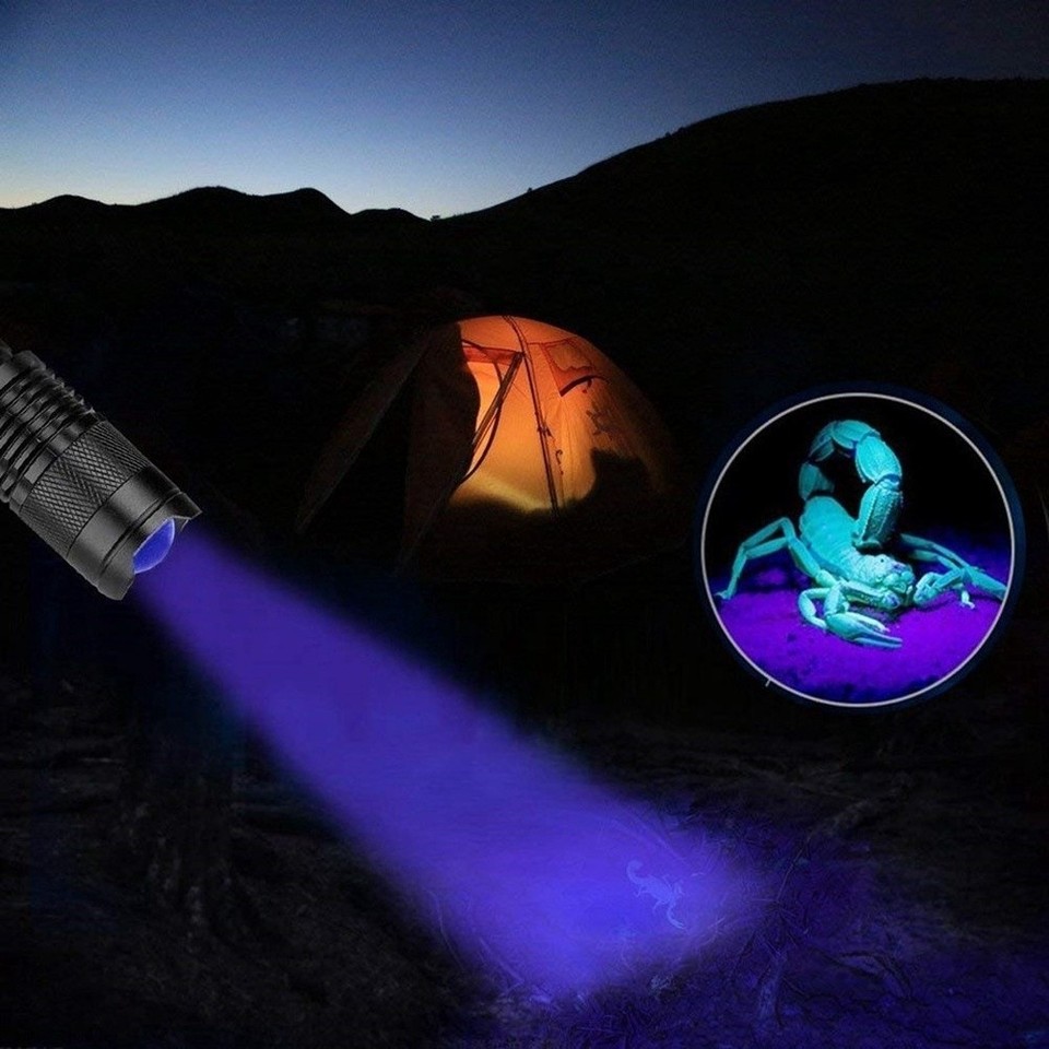 Bright 365nm UV Flashlight Aluminum Alloy Black Light for Fabric ...