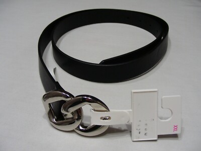 Black - Chrome Buckled - Man Made Leather - 1" Wide 2XL Size Belt! | eBay