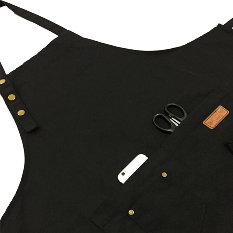 Unisex Canvas Cooking Catering Chef Waiter Kitchen Work Apron with Big ...