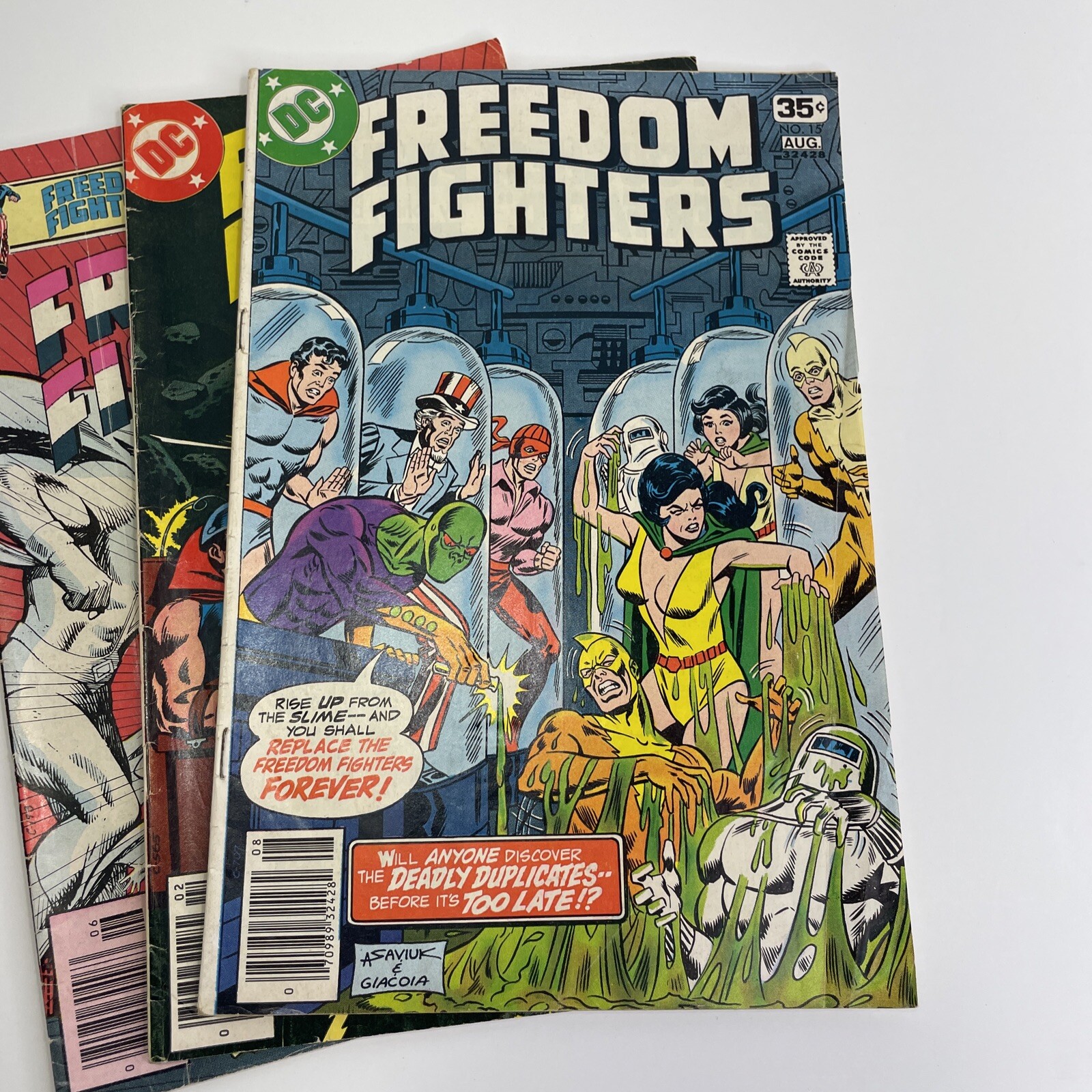 Lot Of 5 Freedom Fighters Comic Books Marvel 1970s Price Stickers Still ...
