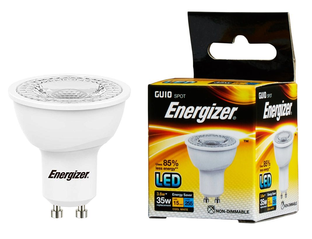 Energizer LED GU10 Spotlight Bulbs Warm, Cool or Daylight 35w 50w 60w ...