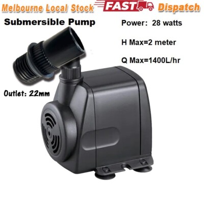 Hydroponics Fish Tank Submersible Water Pump 1400L/HR Aquarium ...