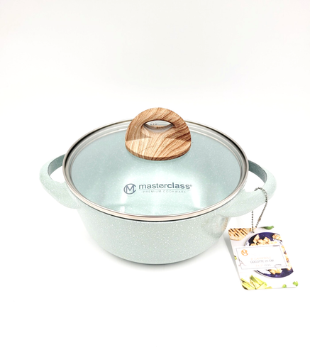 Masterclass Premium Cookware 8" Casserole Pot Light Green Speckle 2.4 ...